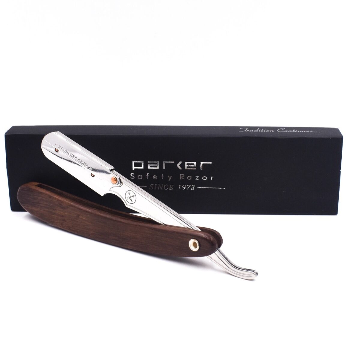 Ragekniv Parker – Straight Razor. – Træ look og greb | Oldschoolman